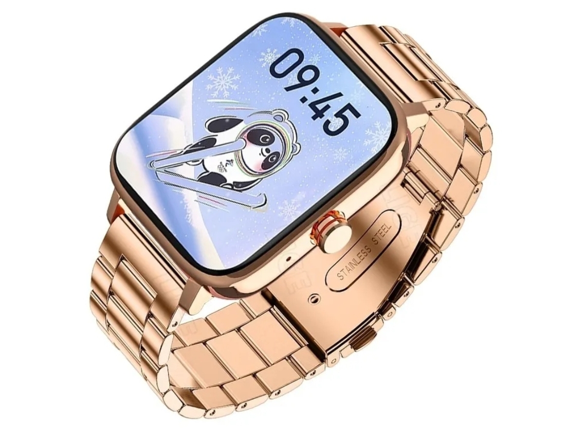 Smartwatch Lige I13 Dourado com Rosa Feminino Menus em Português ...