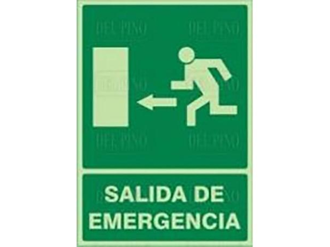 Señal 901 plast.297x210s.emerg.izdlum. salida emergencia flecha izda(letra-pictograma) | Worten.pt