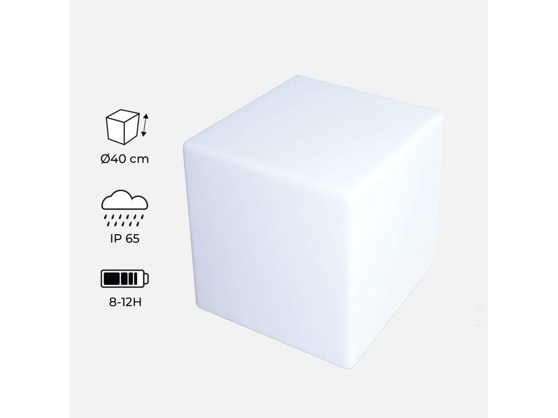 Cubo Led 40Cm Cubo de Luz Decorativo 40X40Cm Branco Quente Controlo ...