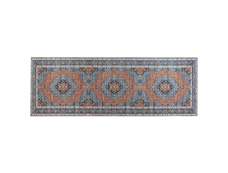 Tapete BELIANI Midalam (Poliéster - Azul - 70 x 200) | Worten.pt