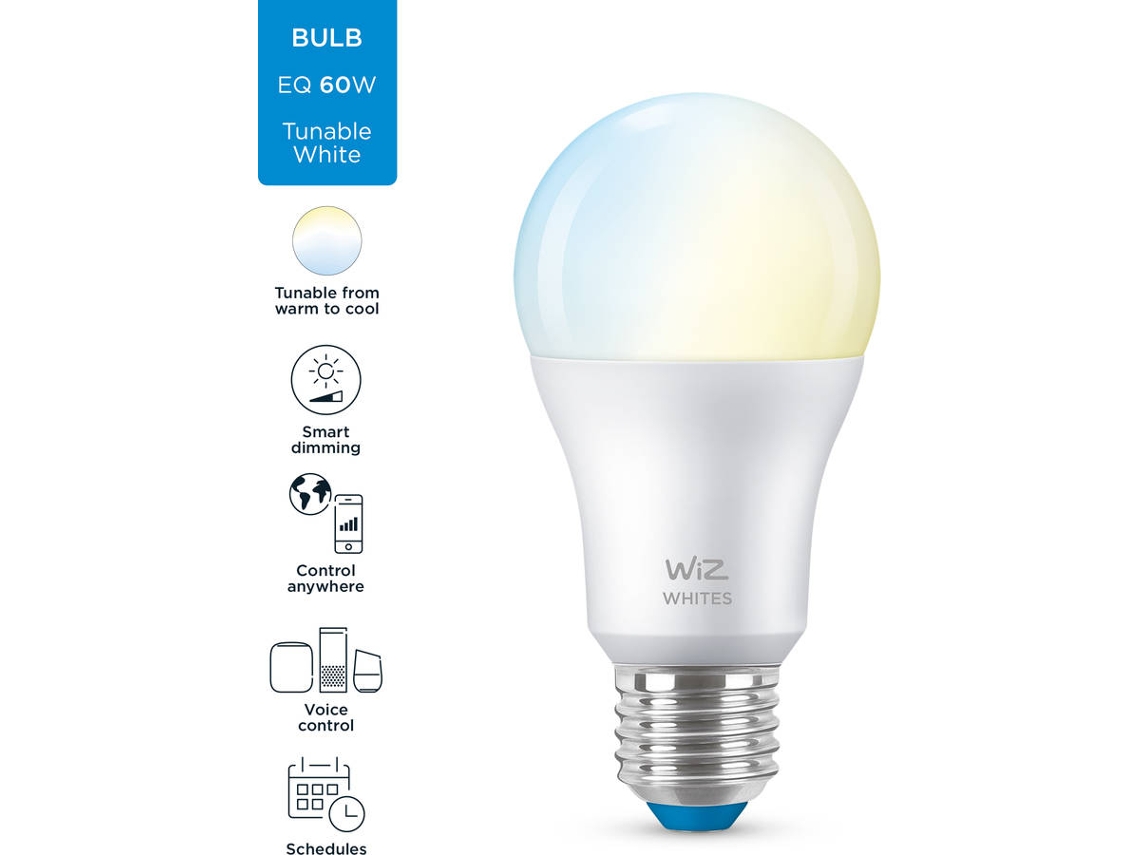 Lâmpada WIZ Wi-Fi BLE 60W A60 E27 TW | Worten.pt