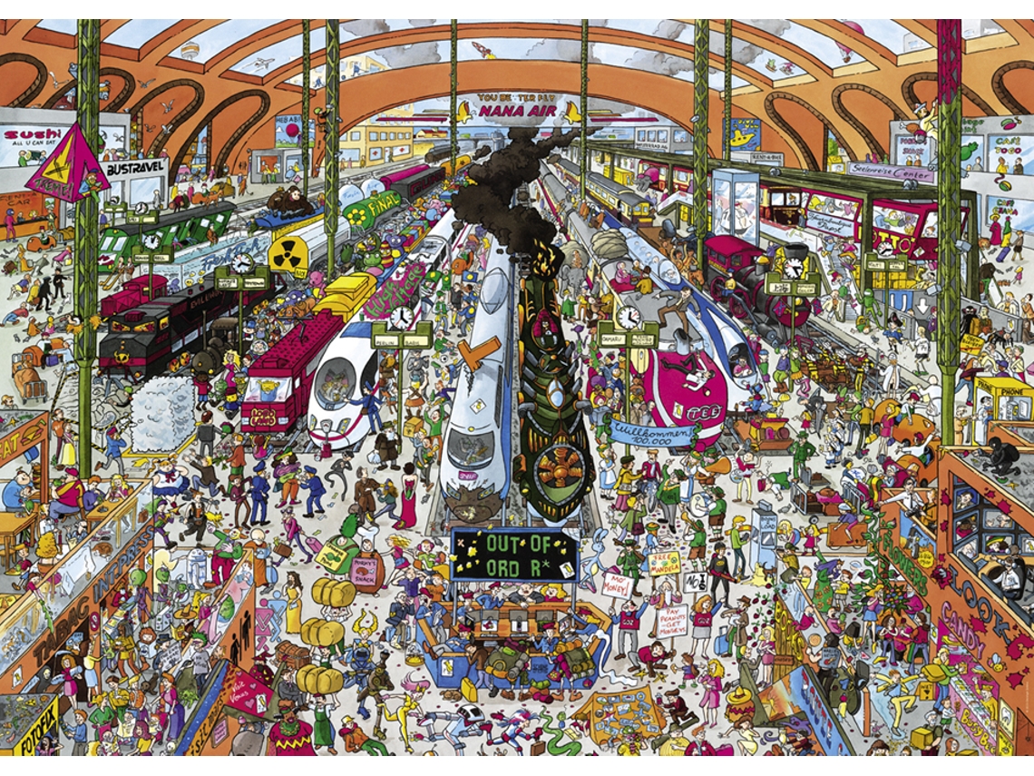 Puzzle 2000 peças Schãne, Train Station (Idade minima recomendada: 9 ...