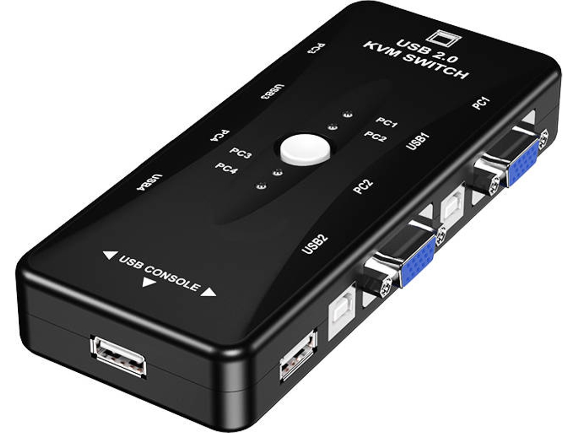 Switch HOWEI HW1702 (KVM - VGA - 4 em 1) | Worten.pt