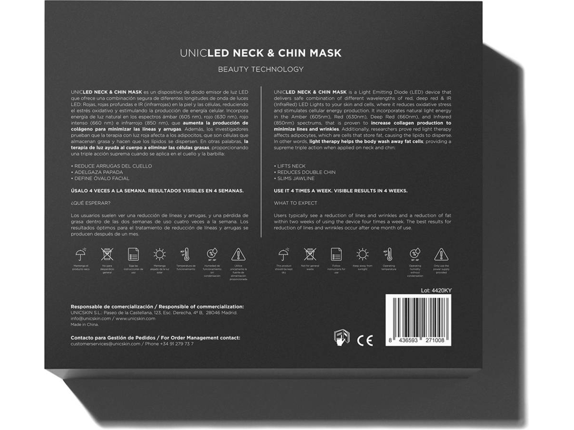 Máscara de Contorno Facial UNICSKIN Unic LED Neck and Chin Mask | Worten.pt