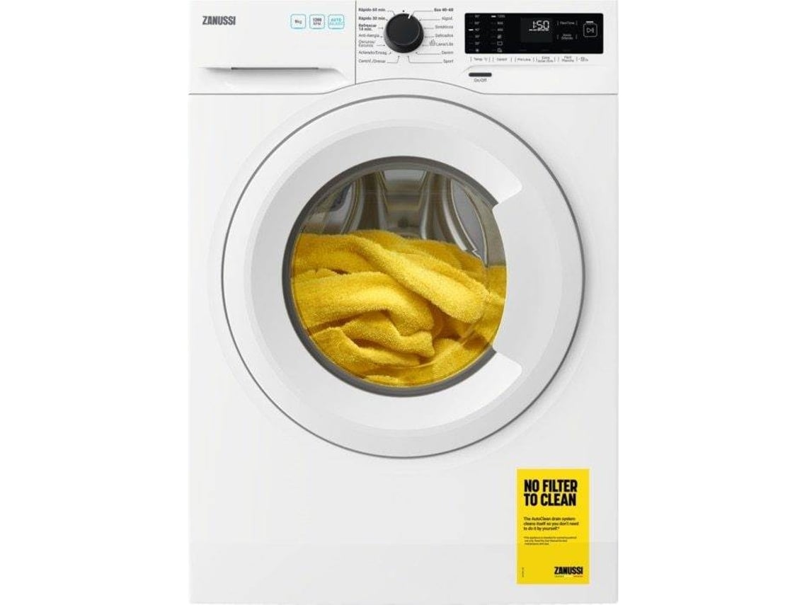 Máquina de Lavar Roupa ZANUSSI ZWF922E4W2 (9 kg - 1200 rpm - Branco) | Worten.pt