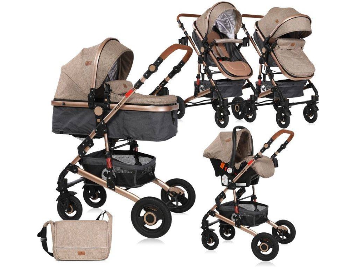 Carrinho de Bebé Trio LORELLI 3 Em 1 Alba Set Bege | Worten.pt