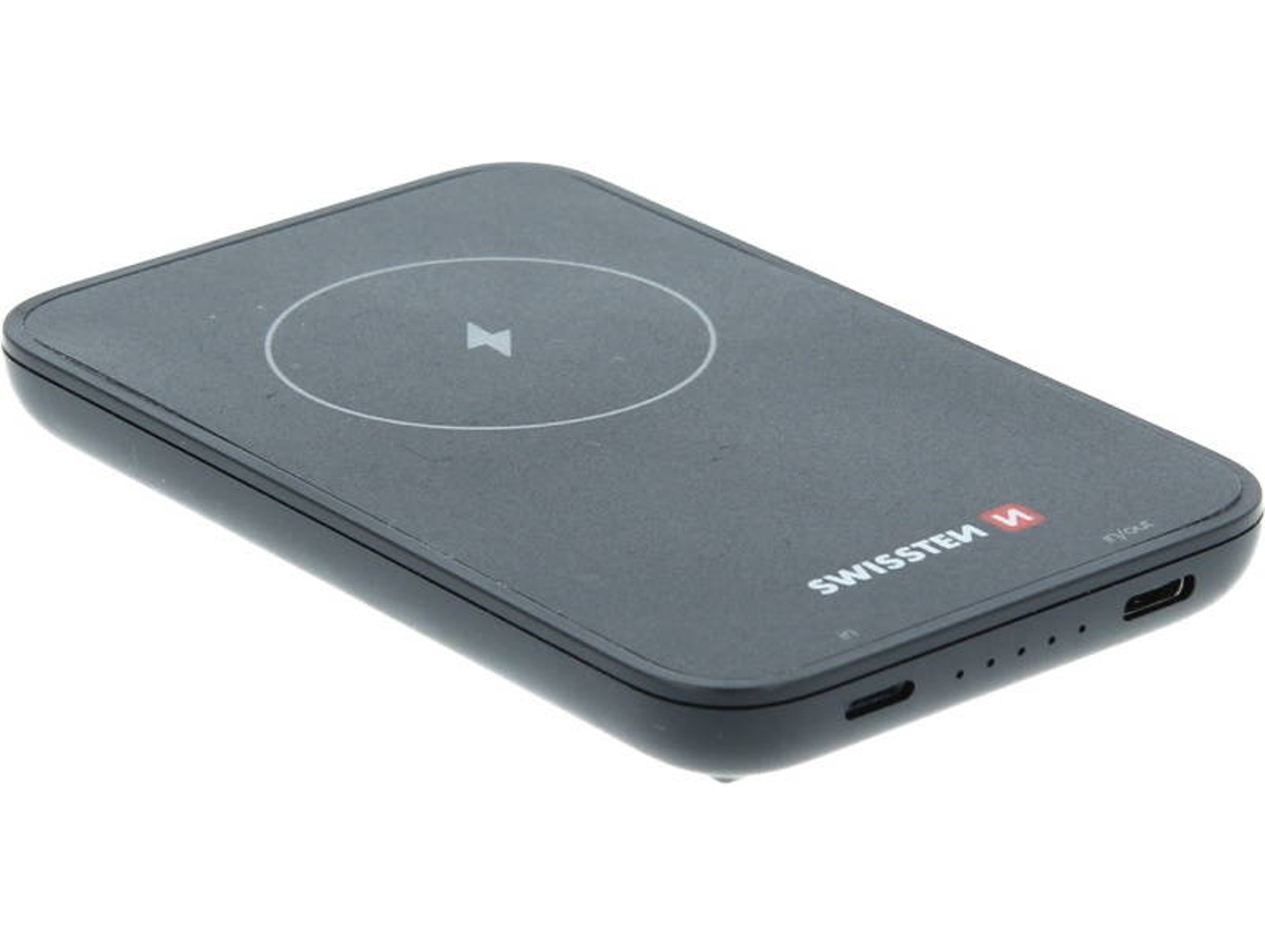 Powerbank SWISSTEN MagSafe (5000 mAh - USB - Lightning - Preto) | Worten.pt
