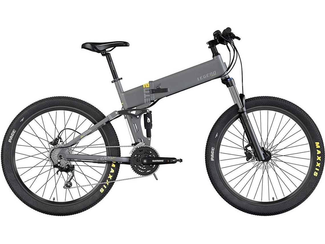 Bicicleta Elétrica LEGEND EBIKES Etna Cinzento Escuro (Velocidade Máx: 25 km/h | Autonomia: 100 ...