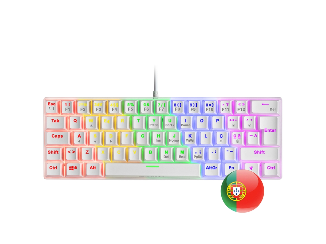 Teclado Frgb MARS GAMING Mk60 (Branco Switch - Mecânico Azul ... Teclado Frgb MARS GAMING Mk60 (Branco Switch - Mecânico Azul ...