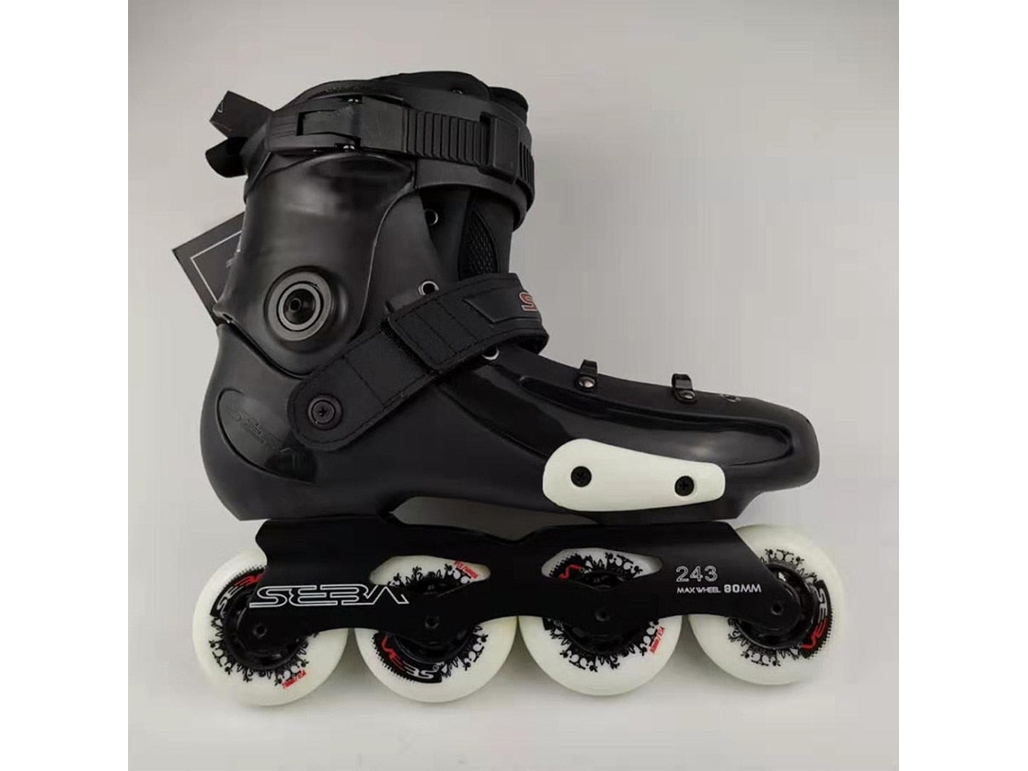 Patins Profissionais em Linha SLOWMOOSE (Rodas Pretas de 76-80 mm - 38 ...