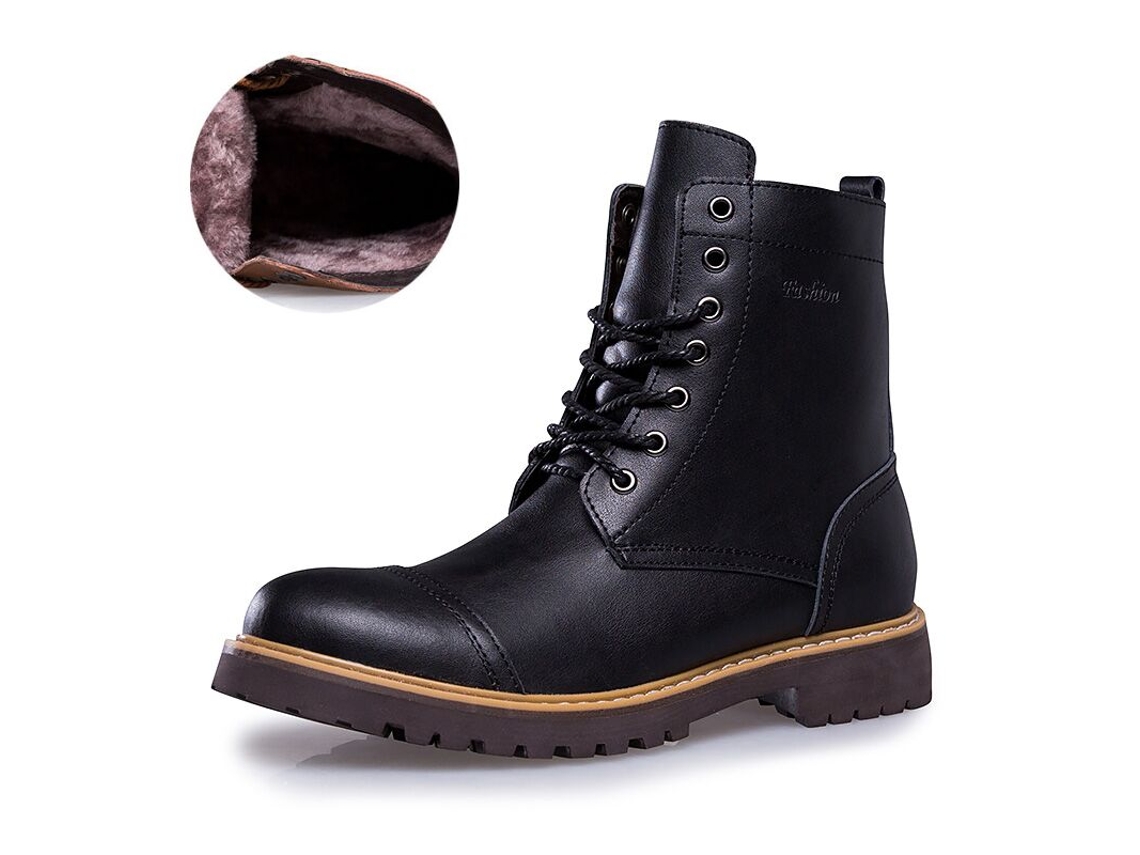 Botas SLOWMOOSE Couro genuíno clássico luxuoso de pele de inverno botas ...