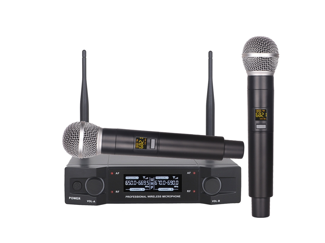 Sistema de microfone sem fio uhf profissional microfone de mão de ... Sistema de microfone sem fio uhf profissional microfone de mão de ...