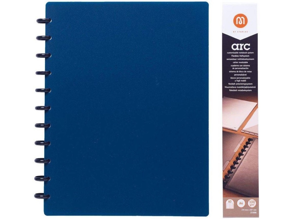 Caderno Inteligente M BY STAPLES ARC (A4 - Pautado - 60 Folhas - Azul ...