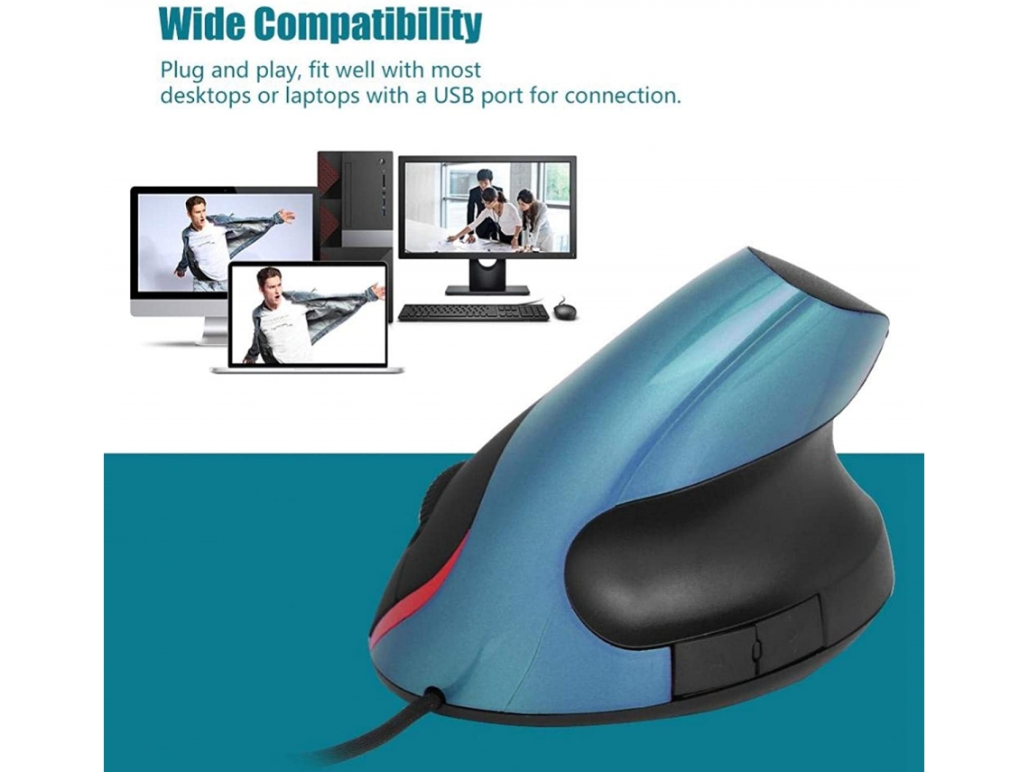 Rato Vertical Com Fio, Rato Com Fio Pequeno Portátil 1000 Dpi Controle ...