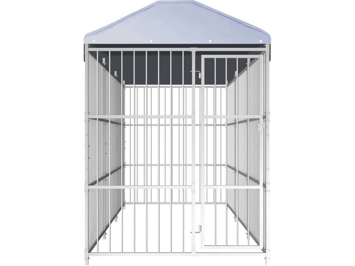 vidaXL Canil de exterior com telhado 450x150x200 cm | Worten.pt