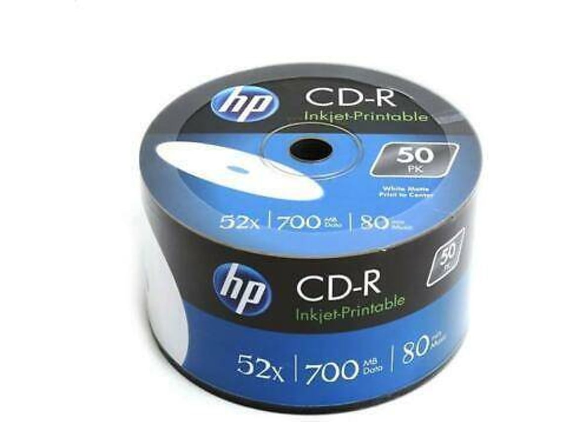 CD+R PRINT HP 80Min 700MB 52x Bulk (50 unidades) | Worten.pt