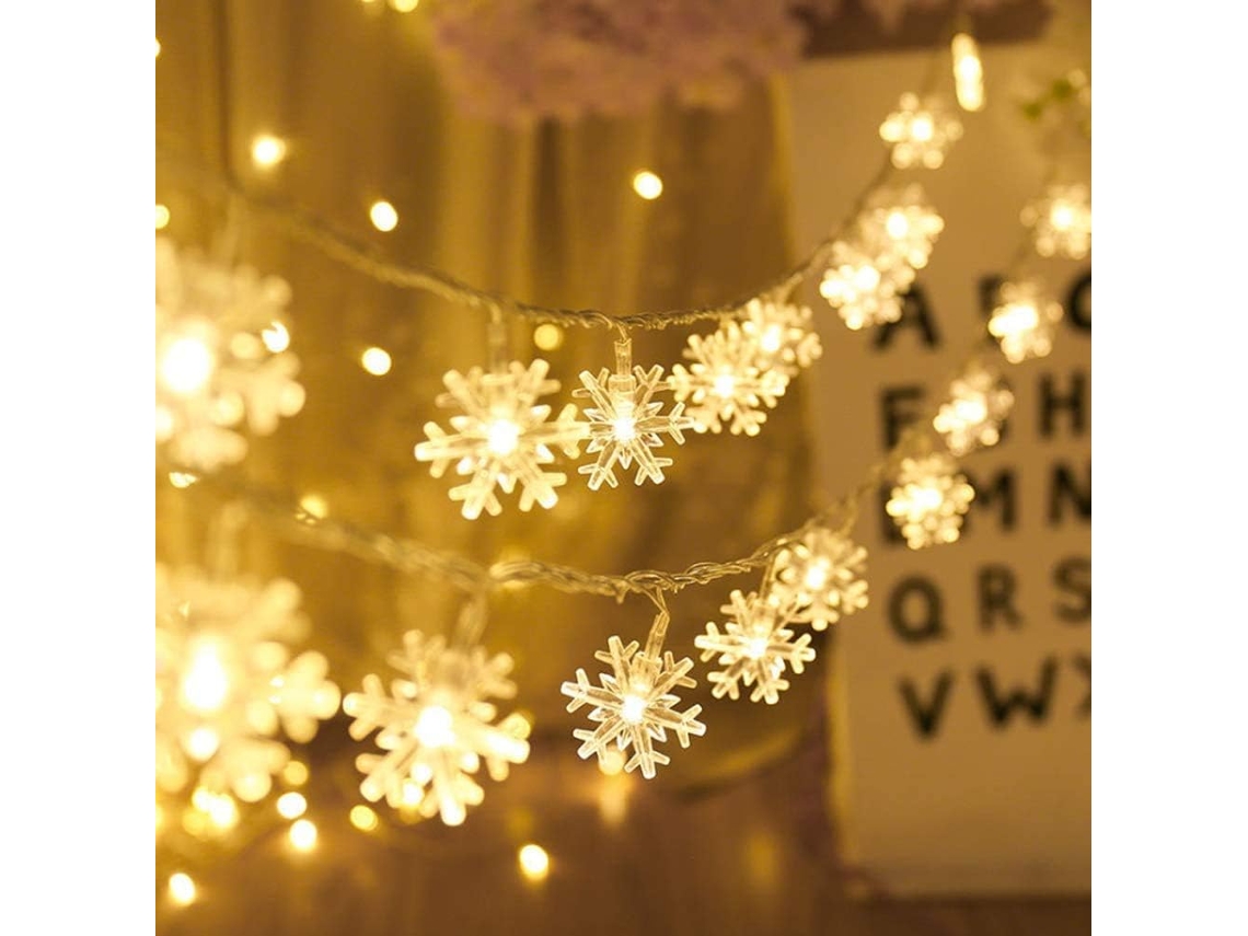 Luzes de Fada de Floco de Neve 40 Luzes de Fada Led Operadas Por ...