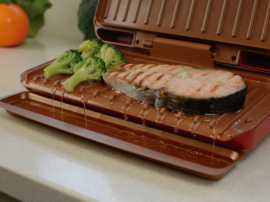 Churrasqueira eléctrica STARLYF No Fat Grill 1000W Dupla Cozedura ...