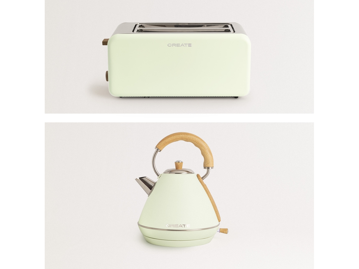 Torradeira + Chaleira Elétrica CREATE Toast Retro XL | Worten.pt