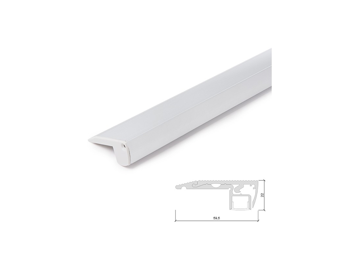 Perfil Alumínio Para A Tira LED Led Iluminação Escadas - Difusor ...