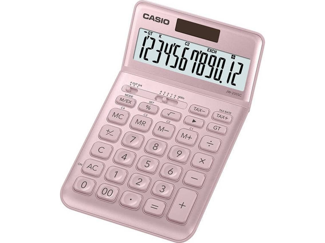 Calculadora Básica CASIO JW-200SC-PK Rosa (12 dígitos) | Worten.pt