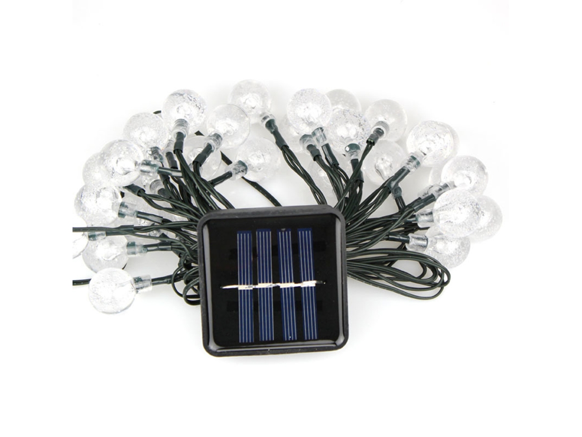 Fios de Luz Solar Globe 30 Fios de Luz de Bola de Cristal Ao Ar Livre ...