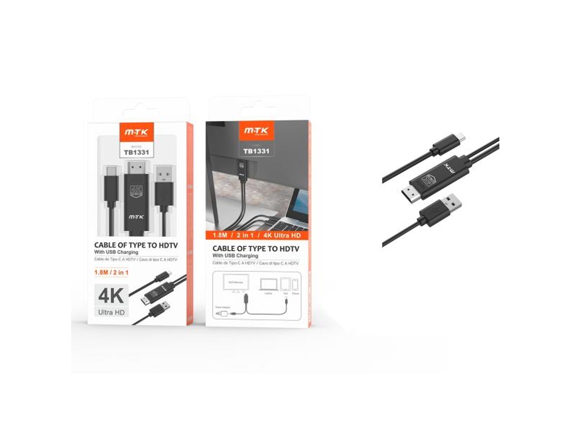 Jc Tb1331 / Cable Usb-A M + Usb-C M a Hdmi M 1.8M | Worten.pt