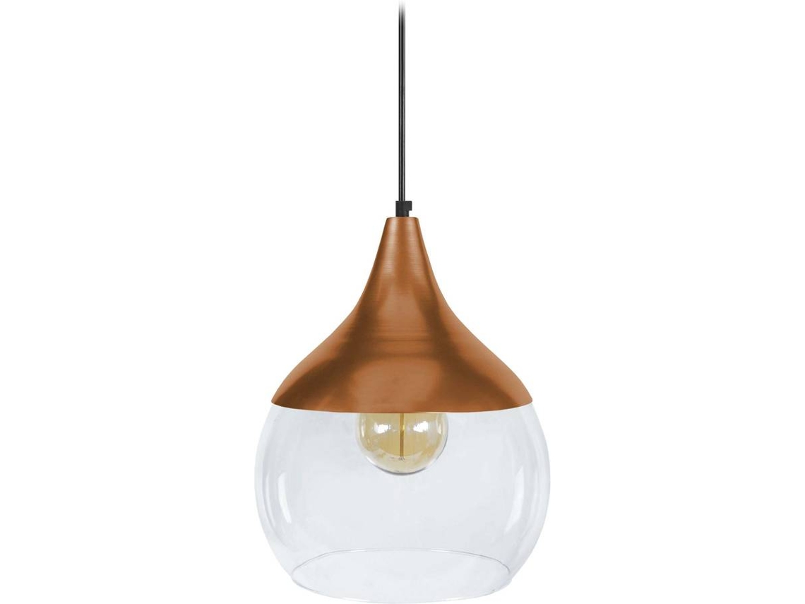 Candeeiro de Suspensão TOSEL Camberra-Verre (Cobre - E27 - Máx. 40 W ...