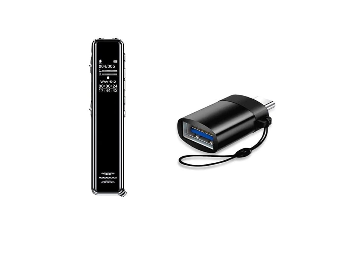 Mini Gravador de Voz Digital Ditafone com Caneta de Áudio[Com Otg Tipo ...