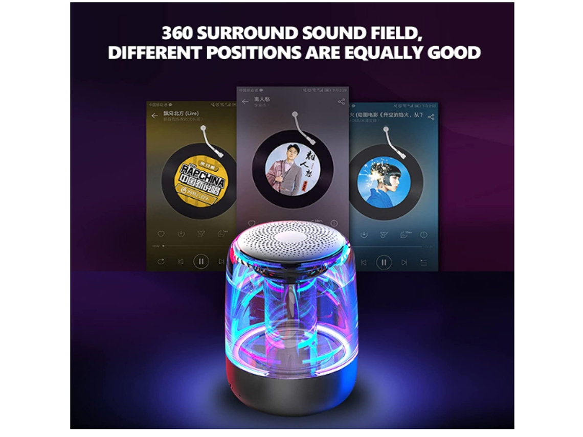 Alto-Falante Bluetooth Transparente Alto-Falante Sem Fio Bluetooth 5.0 ...