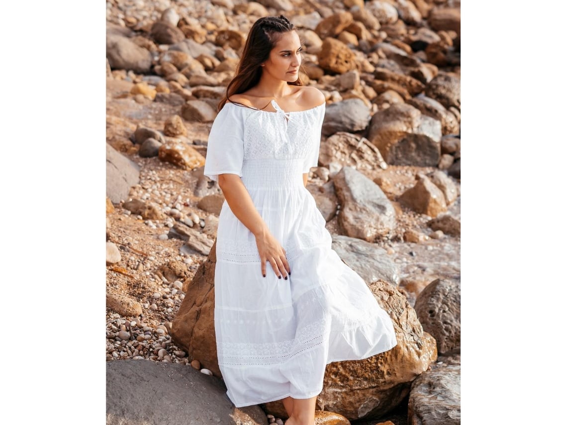 Vestido ISLA BONITA BY SIGRIS Algodão Mulher (S - Branco) | Worten.pt