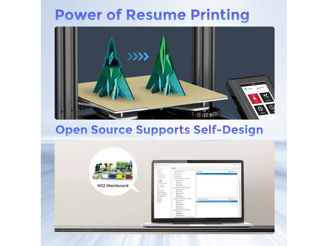 Impressora 3D Voxelab Aquila S3 Auto Nivelamento Dual-Gear Direct Drive ...