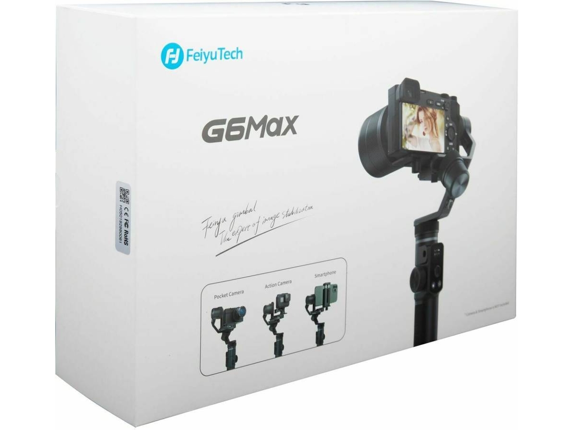 Gimbal FEIYUTECH G6 MAX (Bluetooth e Wi-Fi - Autonomia: 9 Horas - Preto) | Worten.pt