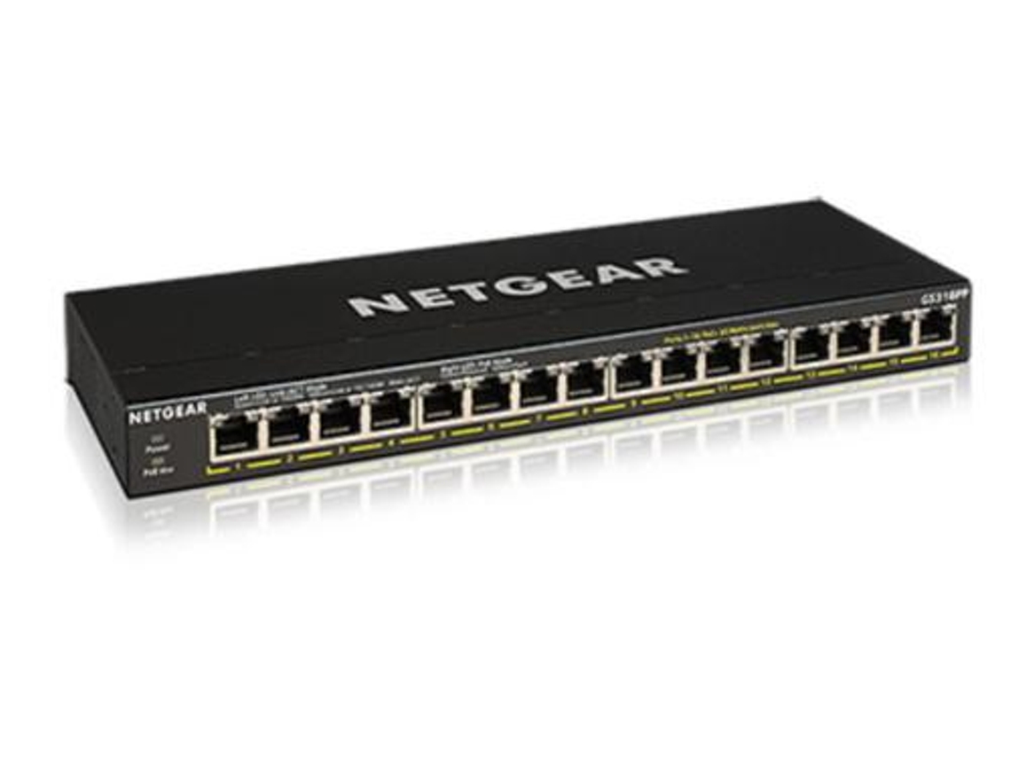 Netgear Gs316Pp Não-Gerido Gigabit Ethernet 10/100/1000 Preto Apoio ...