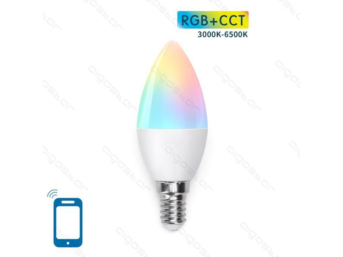 Lâmpada LED C37 E14 7W WIFI RGB+CCT | Worten.pt