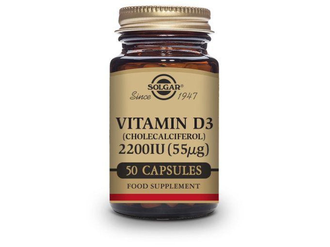 Solgar Vitamina D3 2200 ui 55 μg colecalciferol 100 Cápsulas | Worten.pt