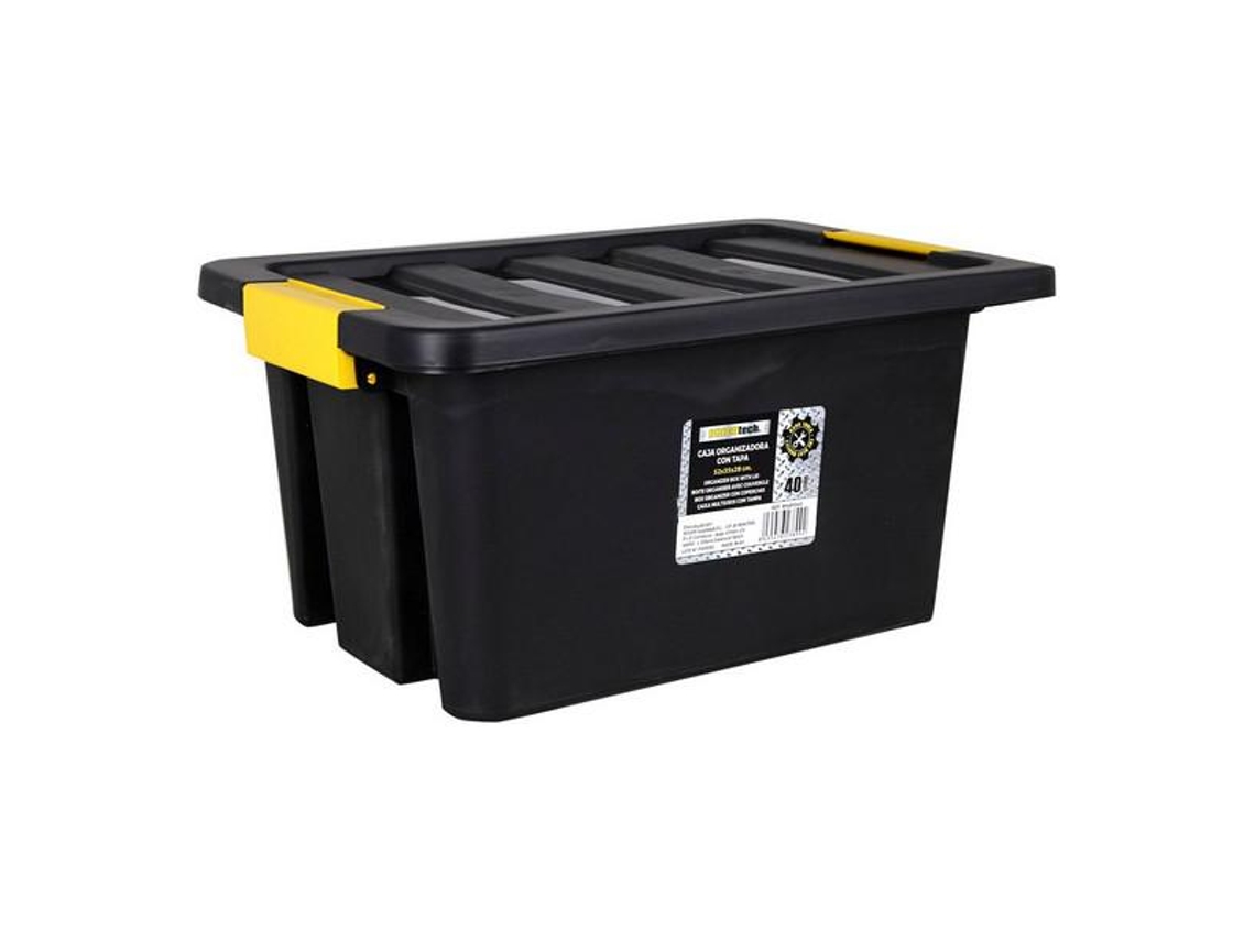 Caixa de Armazenagem com Tampa Brico 40 L Preto | Worten.pt