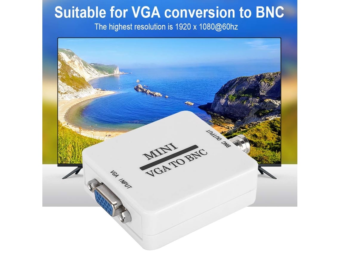 Conversor Vga para Bnc Mini Hd Vga para Bnc 1920 X para Videoconferência Home Theater Tv ...