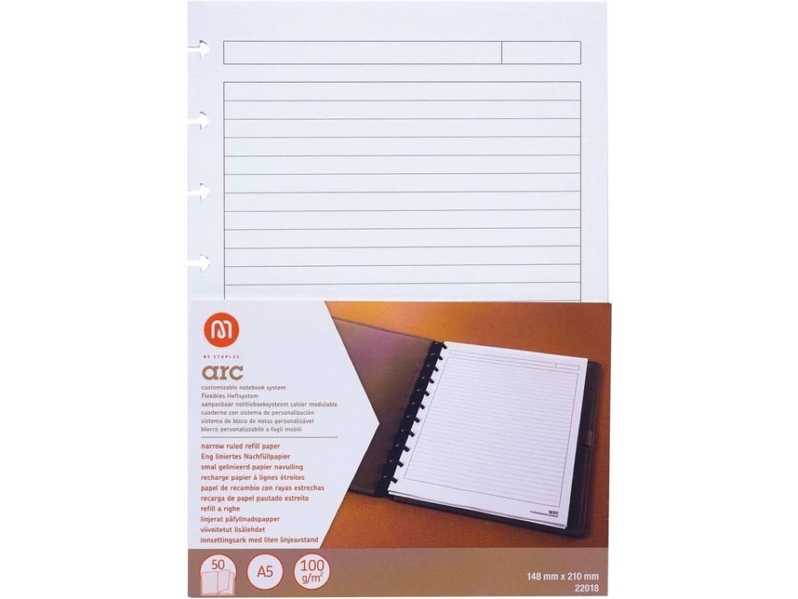 Recarga de Folhas para Cadernos Inteligentes M BY STAPLES Arc (A5 ...