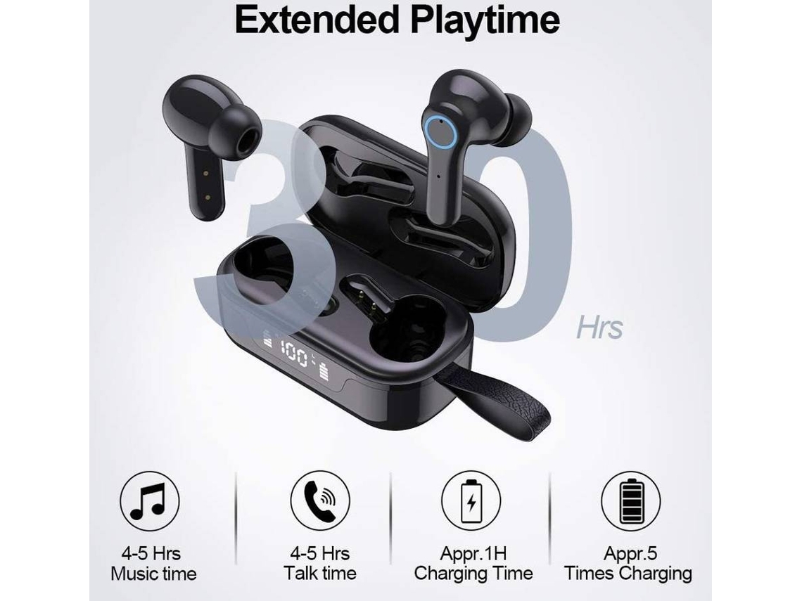 Auriculares Bluetooth True Wireless 5.1 com Mini Box 30G EstéreoTws 30H de Vida Útil Da | Worten.pt