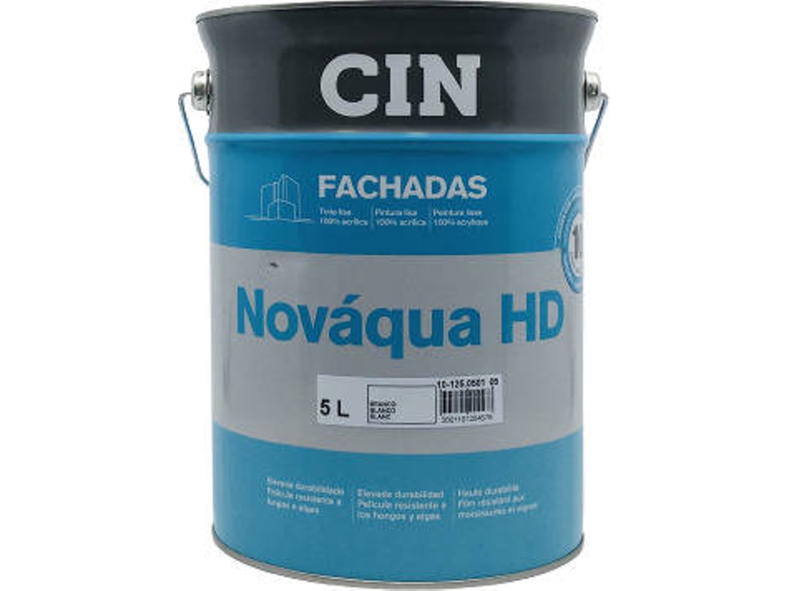 Tinta Nováqua HD Aquosa Lisa e Mate CIN Acrílica (Branco - 5 L) | Worten.pt