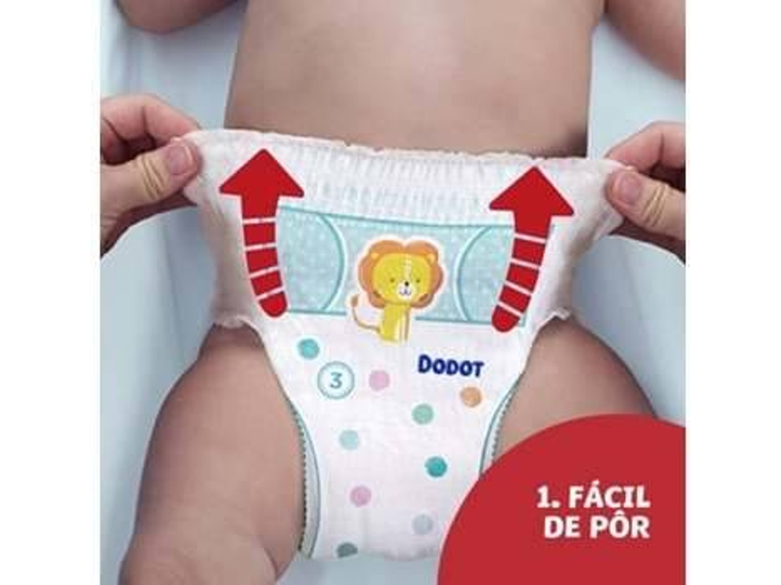 Fraldas Cueca DODOT Pants (T5 - 12kg a 17kg - 90 Unidades - Pack 3x30 Unidades) | Worten.pt