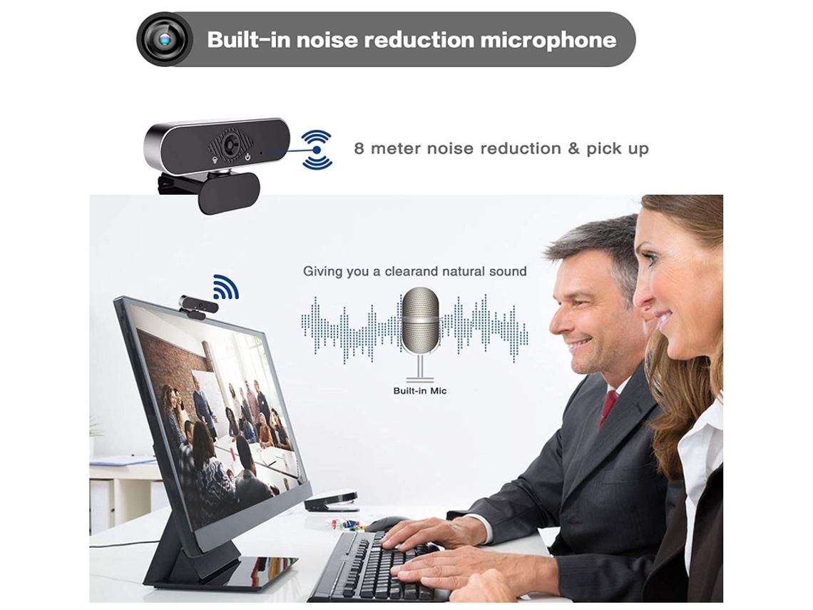 Câmera Web Usb com Microfone Webcam Externa 1080P para Desktop Laptop ...
