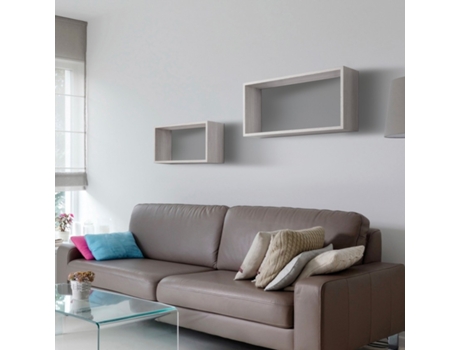 Conjunto de 2 prateleiras de parede de cubo retangulares prateleira ...