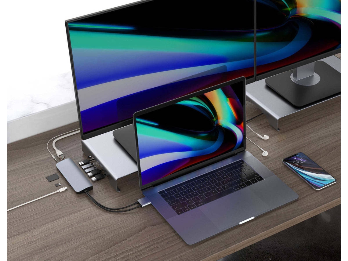 Hub HYPER Viper 10 em 2 (USB-C - 10 Portas - Cinzento) | Worten.pt