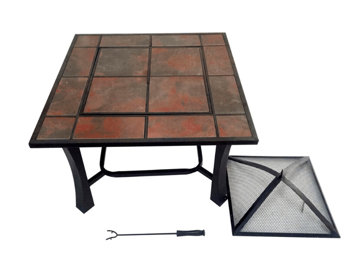 Braseiro de Jardim Chama Vermelha -Pure Line Mesa Quadrada Purline ...