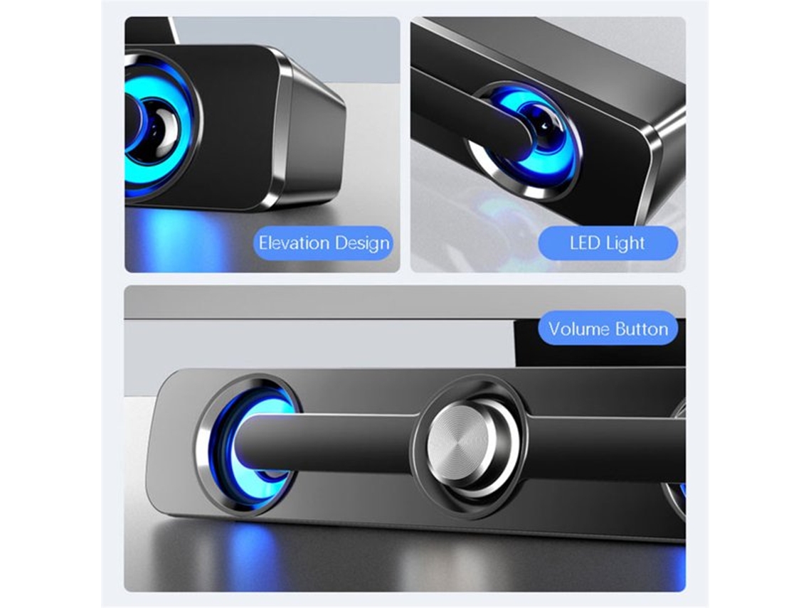 Colunas Samuriiron para Pc Alimentados Por Usb com Fio com Som Estéreo ...