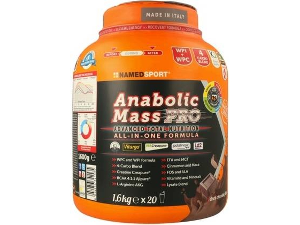 Shake Proteico NAMEDSPORT Anabolic Mass Pro Chocolate (1600G ) | Worten.pt