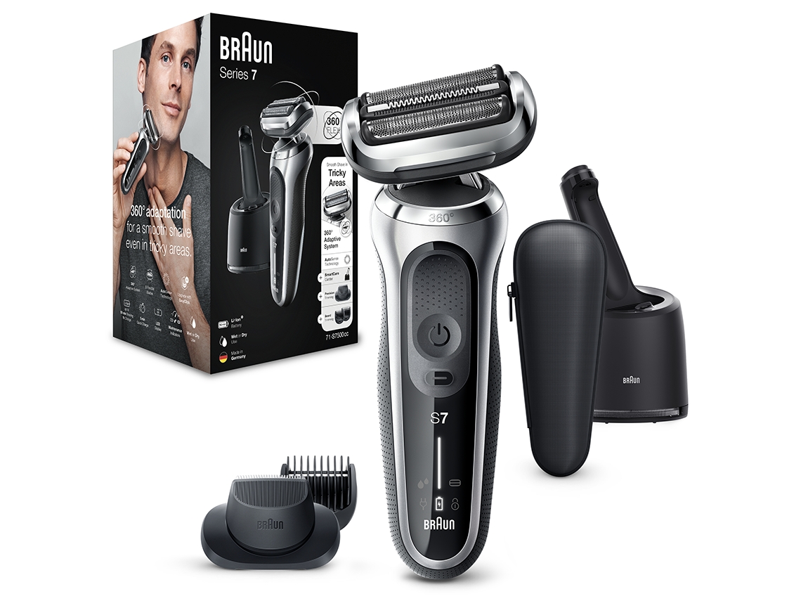 Máquina de Barbear BRAUN S7 71-S7500 CC Cinzento | Worten.pt