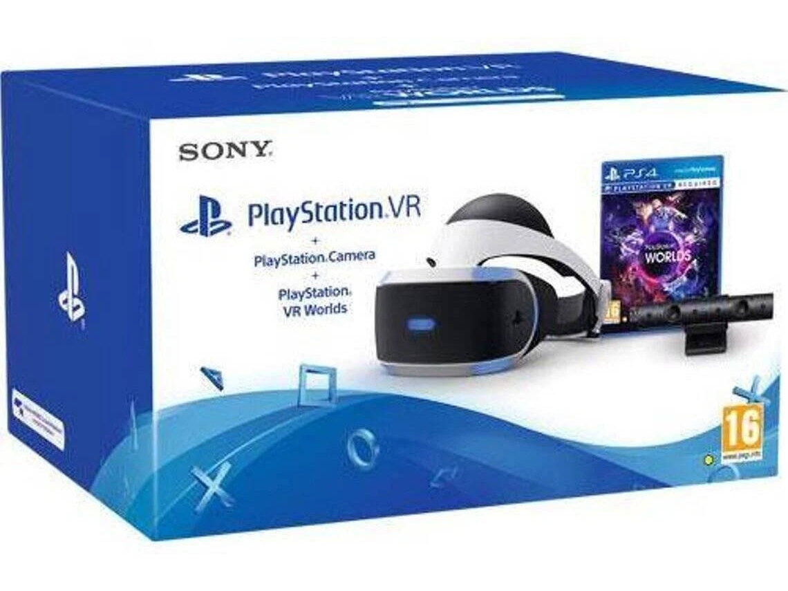 Pack SONY Starter (Óculos de Realidade Virtual PS4/ PS VR + Câmara PS VR + Jogo PS VR Worlds ...